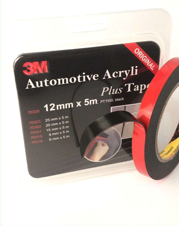 3M 1100 Double-Sided Automotive Mounting Tape 12mm x 5m -Trim & Molding ...