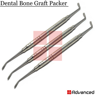 3Pcs Dental Bone Graft Spoon Packer 4mm Hollow Handle Surgical Implant ...