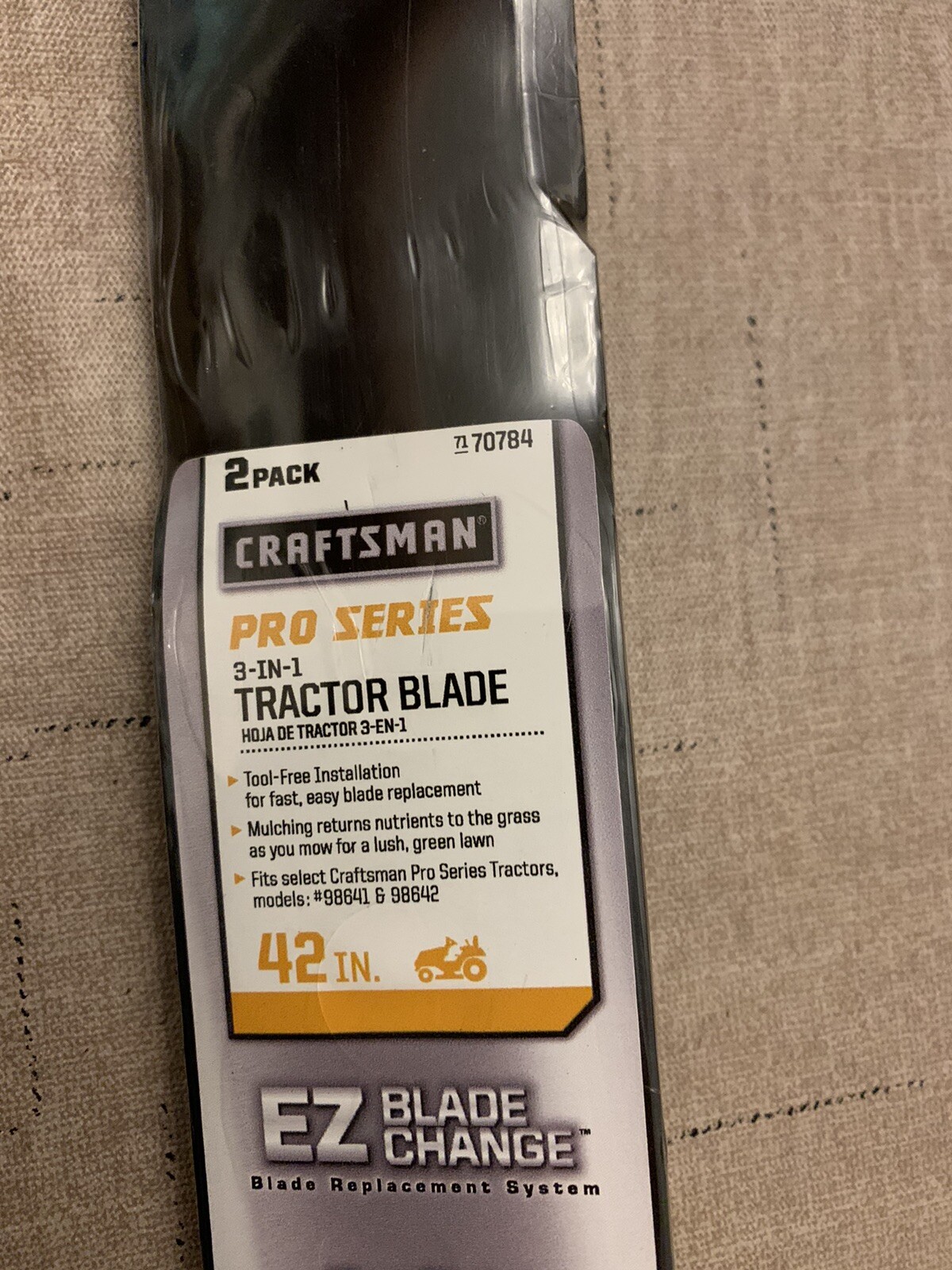 CRAFTSMAN 2 Pc 42" EZ 3in 1 BLADE 70784 & Husqvarna Rapid Replace ...