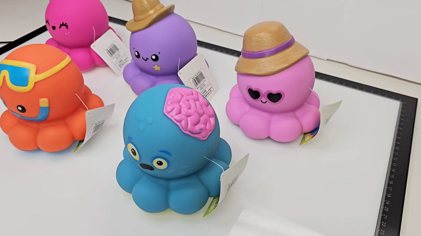 Big Rubber Octopus (5-6" Tall) Fun Bath Toy and Carnival Game Prize ...