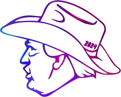 Luminous Trump Cowboy Cap decal sticker for car, bumper, truck, | eBay