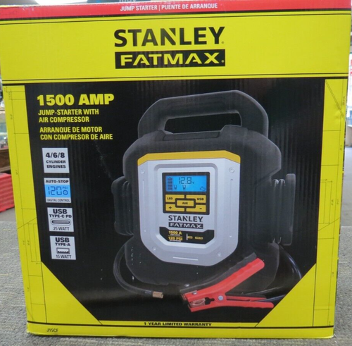 STANLEY FATMAX J15CF 1500 AMP JUMP STARTER WITH AIR COMPRESSOR NEW ...