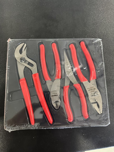 Snap on Tools 4 PC Pliers With 1 Cuter Set Red PL400B for sale online ...