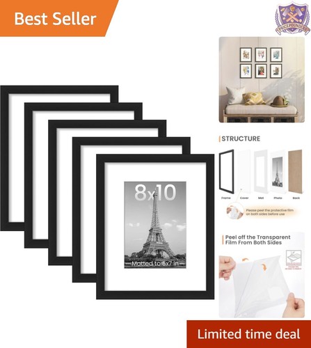 Versatile 5-Pack Picture Frames, 8x10 or 5x7 - Perfect for Creative ...