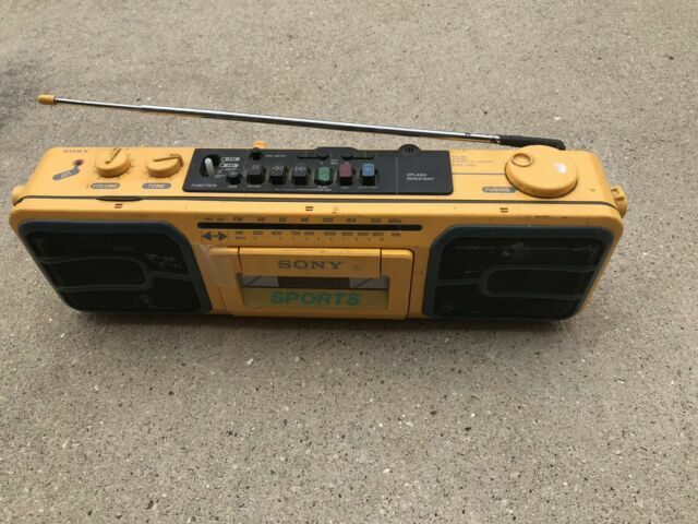 Vintage 80s Sony Sports Boombox Yellow Cfs-950 Cassette Radio Works for ...