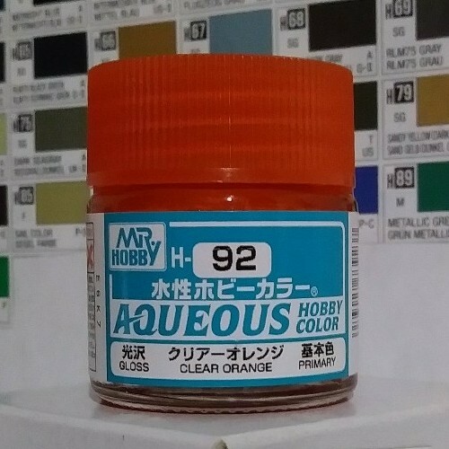 GSI Creos Mr. Hobby Mr Color Aqueous H92 Clear Orange 10ml Gloss Paint ...