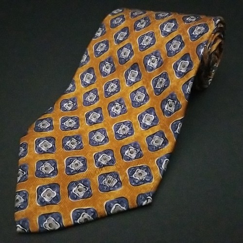 Robert Talbott Studio Luxury Tie Orange Blue Geometric Print Silk Necktie | eBay