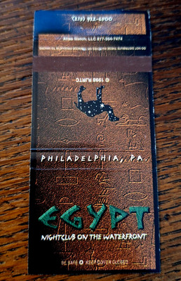 Vintage Matchbook: Egypt Nightclub, Philadelphia, PA | eBay