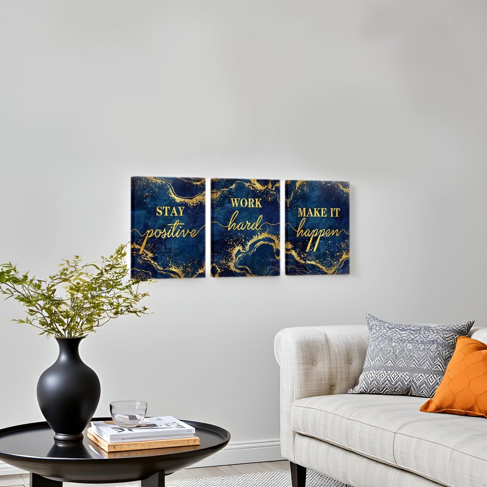 Inspirational Wall Art Stay Positive Work Hard Make It Happen Office ...