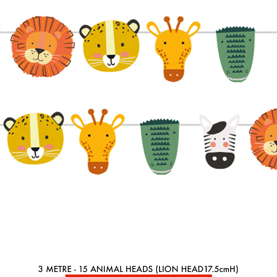 ANIMAL BUNTING GARLAND Farm Jungle Safari Zoo Banner Kids Party ...