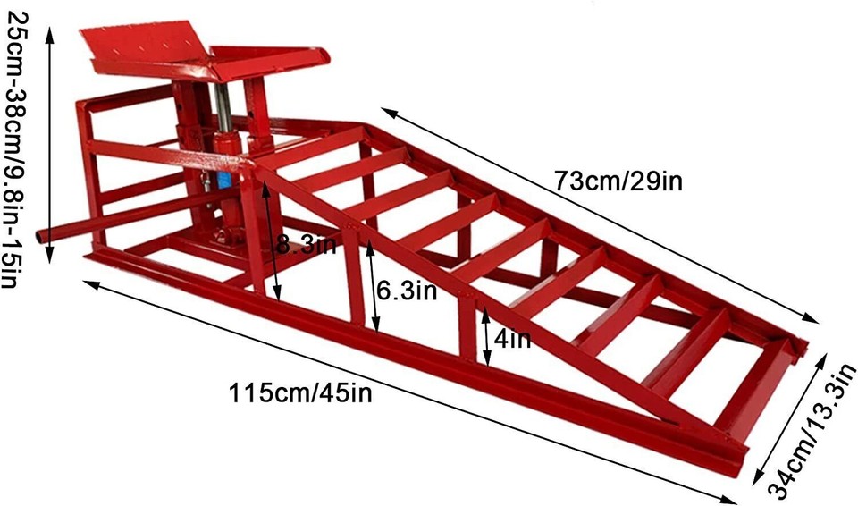 2 Pcs Heavy Duty Auto Car Truck Service Ramps Lifts Hydraulic Lift ...