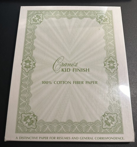 Crane's Kid Finish® Ecruwhite Sub. 32 8.5x11 in 50 Sheet Cotton Fiber ...