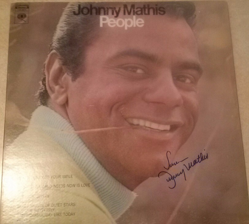 Johnny Mathis Autographed People Record Album Legend In Person | eBay