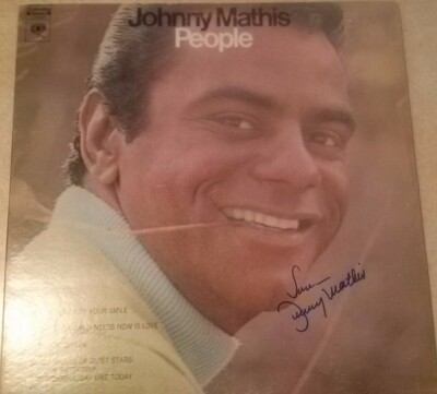 Johnny Mathis Autographed People Record Album Legend In Person | eBay