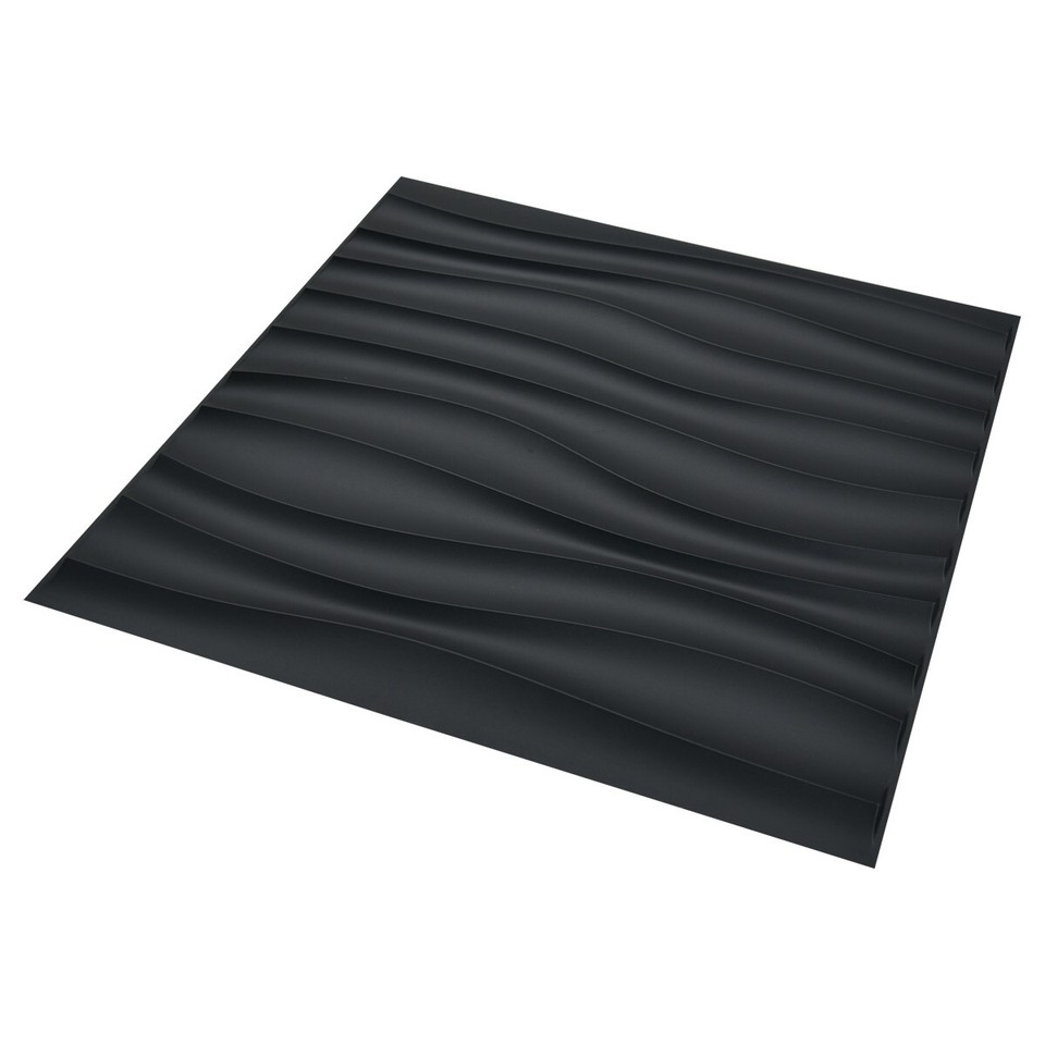 Art3d Paintale 3D PVC Wall Panel Black Wave Design, 19.7" x 19.7 ...