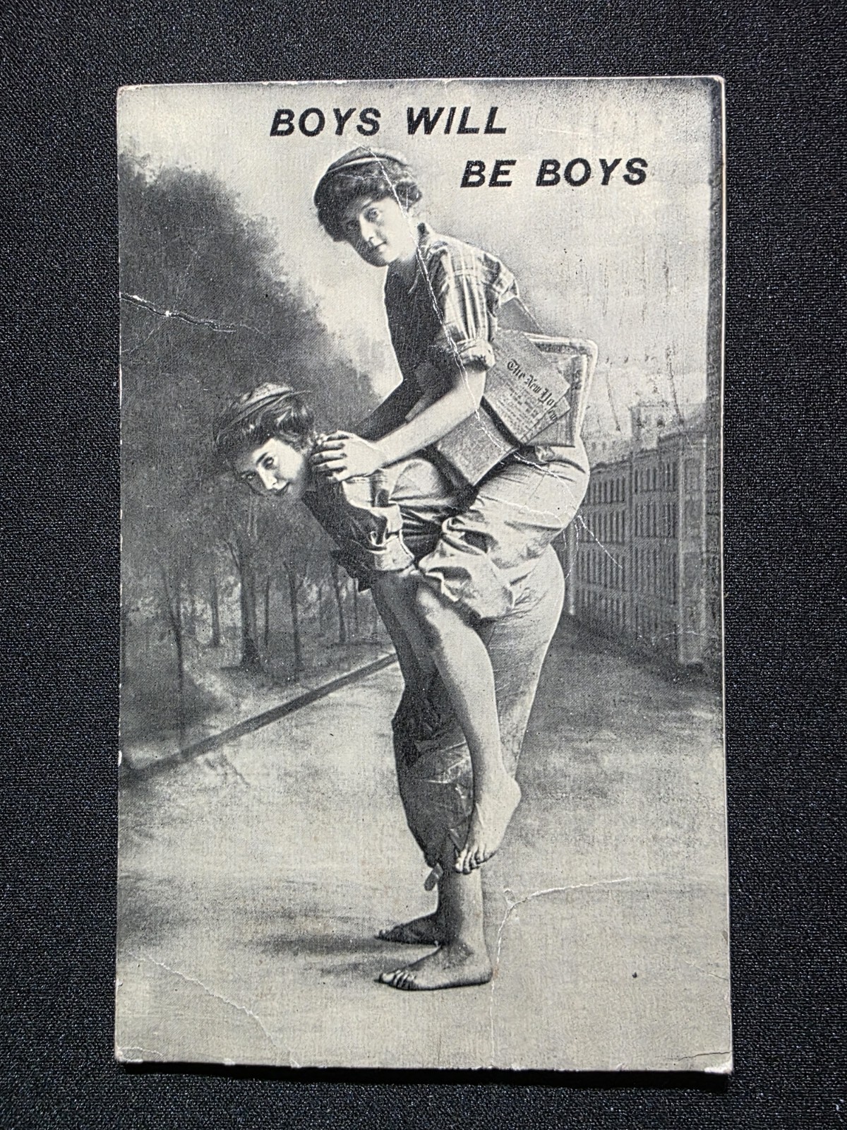 1912 Postcard Boys Will Be Boys Crossdressing Girls Antique Humor ...