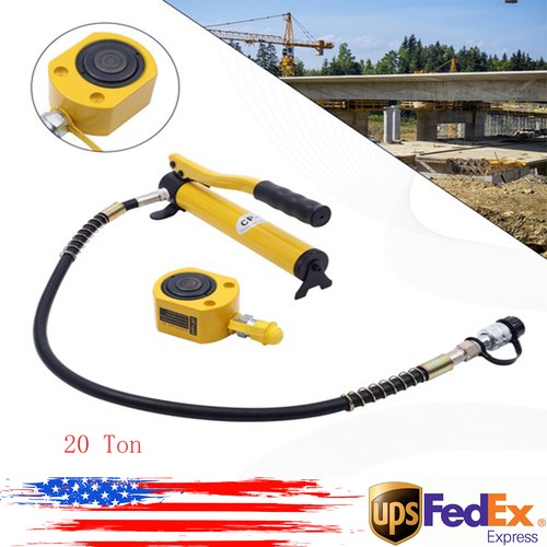 20 Ton Porta Power Hydraulic Jack Air Pump Lift Ram Body Frame Repair ...