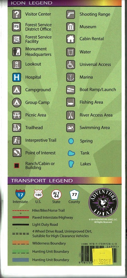 Arizona Hunt Unit 27 Hunting/Recreation Map | eBay
