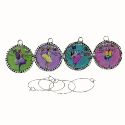 Set of Four Wine Charms Wine Glass Charms Comic Humor Sassy Women ...