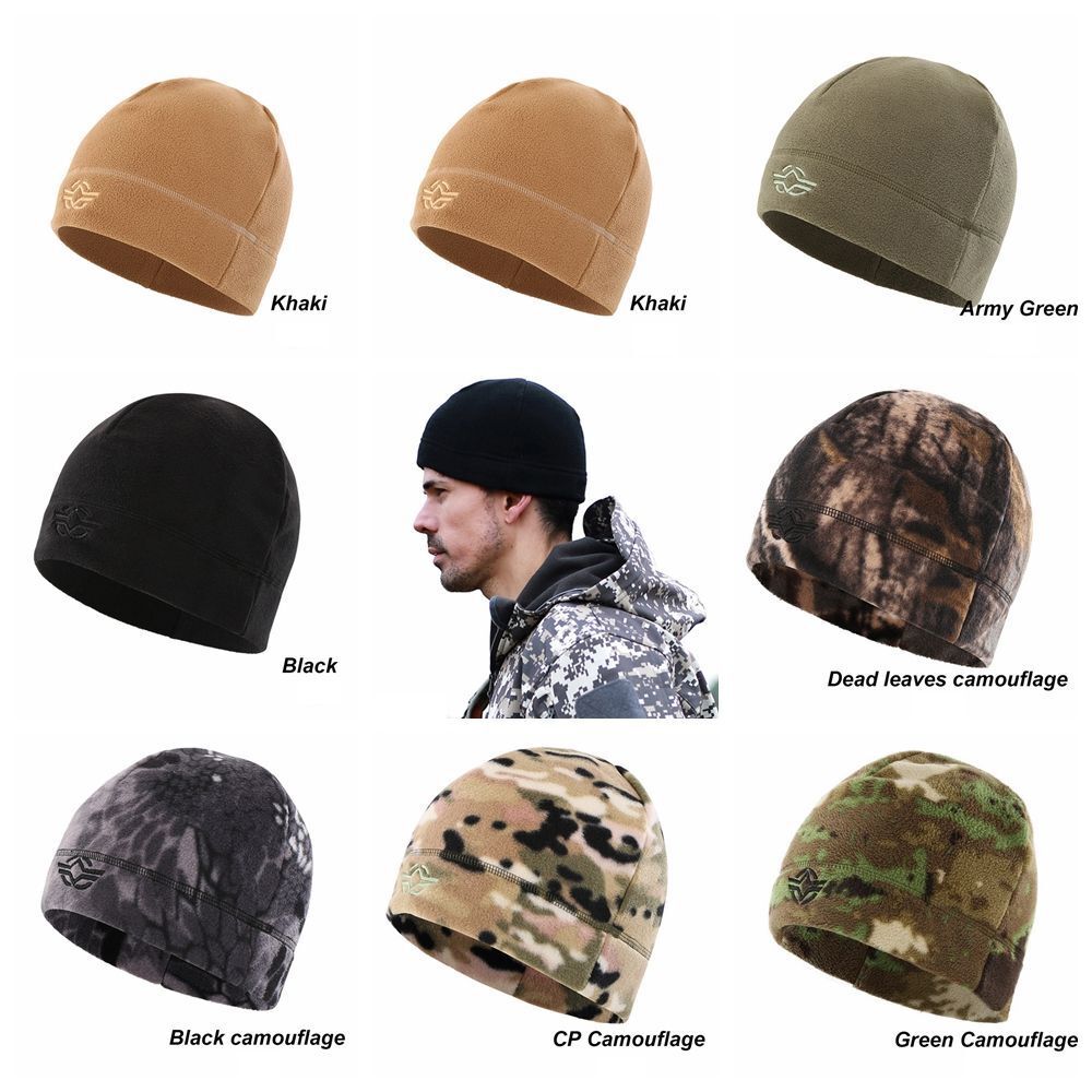 Bonnet Men Women Fleece Hats Hiking Caps Ski Baggy Hat Military ...