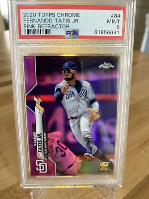 2020 Topps Chrome #84 FERNANDO TATIS PINK REFRACTOR - PSA 9 MINT GOLD ...