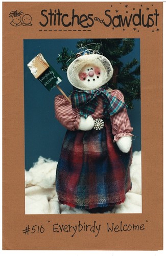 1995 Stitches and Sawdust #516 Everybirdy Welcome 19" tall Snow Lady ...