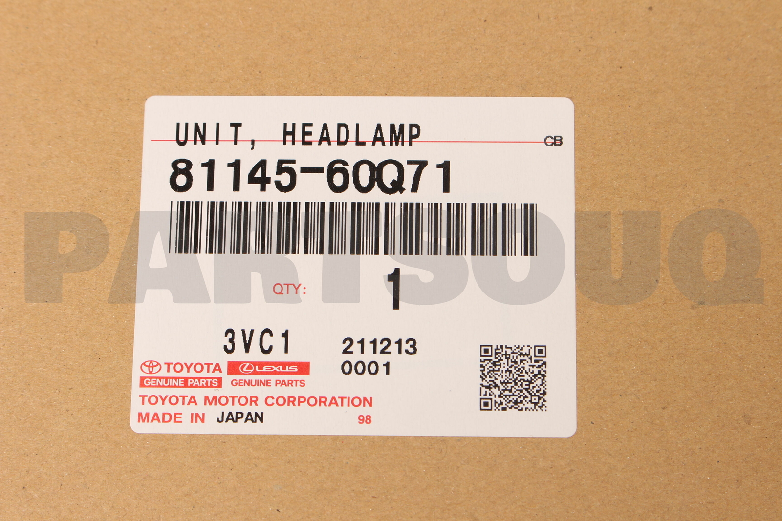 8114560Q71 Genuine Toyota UNIT HEADLAMP 81145-60Q71 | eBay