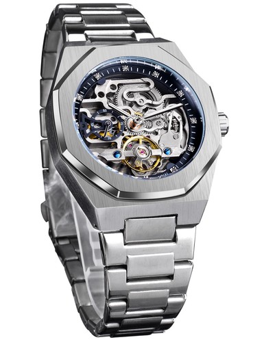 Automatic Watch Mechanical Wrist Watch for Men Octagonal Waterproof ...