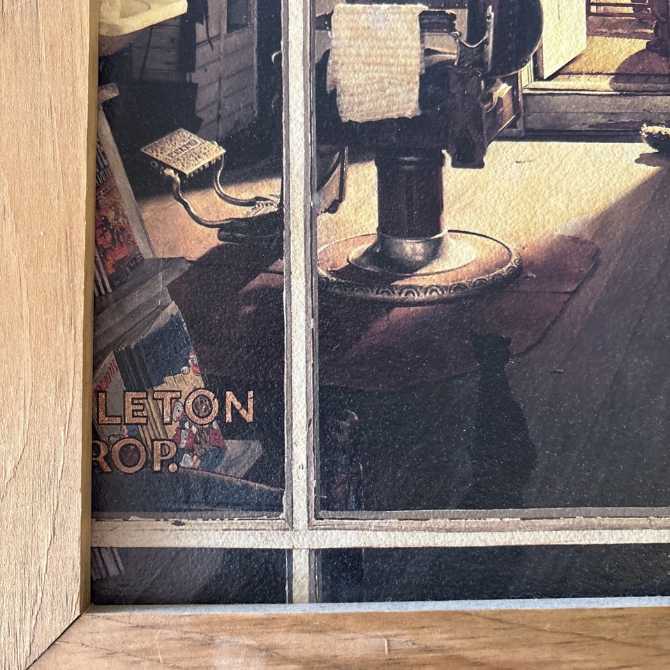 VTG Ron SHUFFLETON'S BARBERSHOP East Arlington VT Norman Rockwell ...