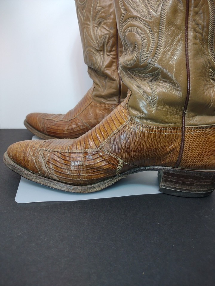 Vtg Used Justin Men’s Leather Cowboy Western Boots Sz 9 D Style 8397 ...