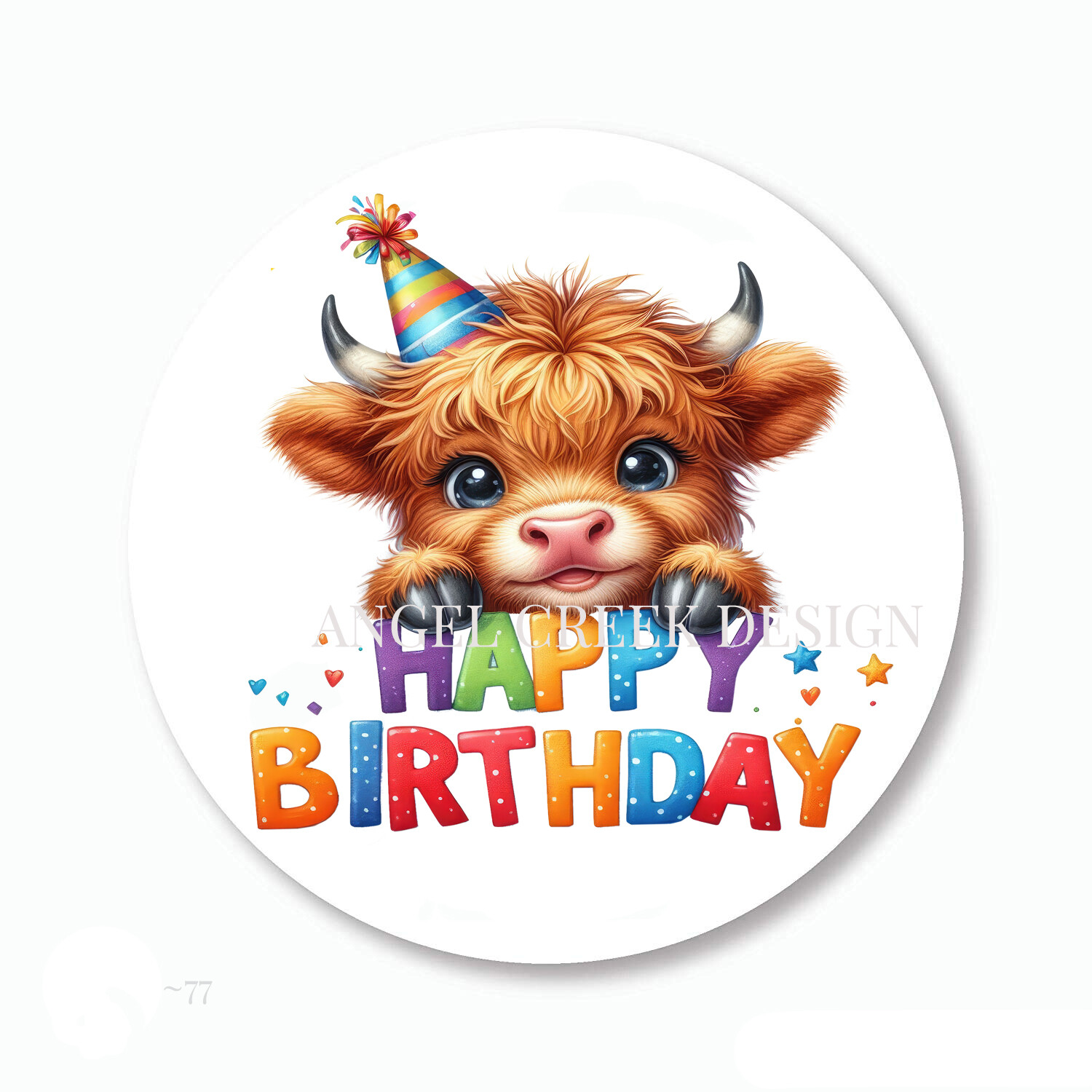 Happy Birthday Highland Cow Stickers Envelope Seals Labels Birthday ...