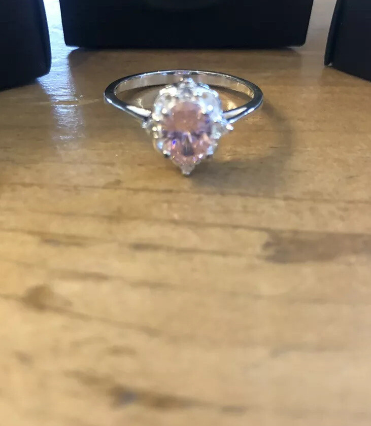 Avon Sterling 925 Avon Pink Ring with CZ Accents Size 5 Signed RJ 925 ...