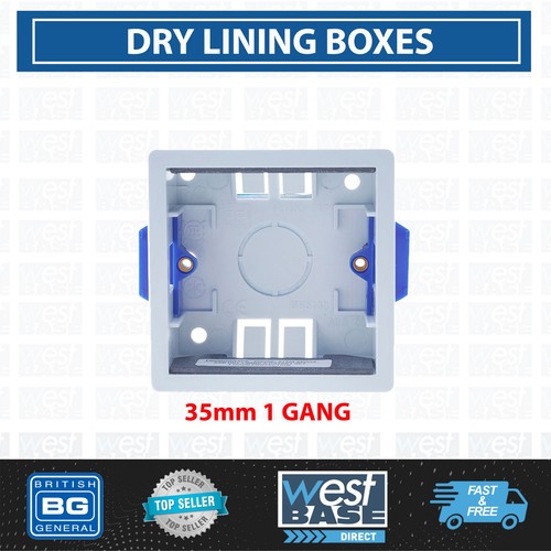 Single 1 Gang 35mm Dry Lining Pattress Back Box Electrical Plasterboard ...