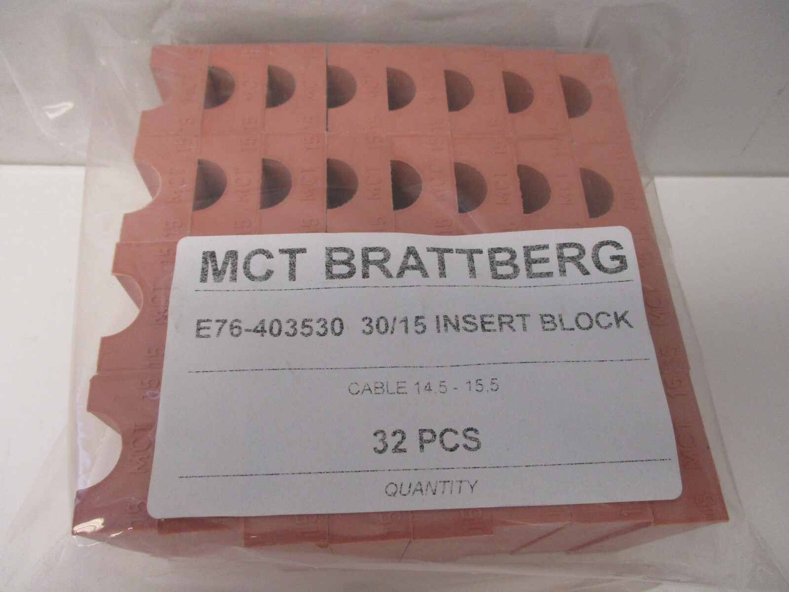 MCT BRATTBERG INSERT BLOCK 30/18 LYCRON, CABLE 0.69-0.73 (32PC LOT ...