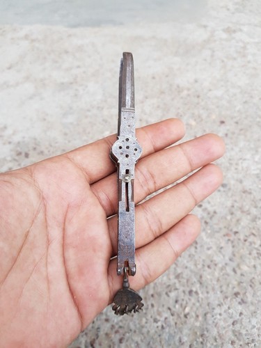 Vintage Old Iron Tweezer Tong With System Beautiful Badge Attached ...