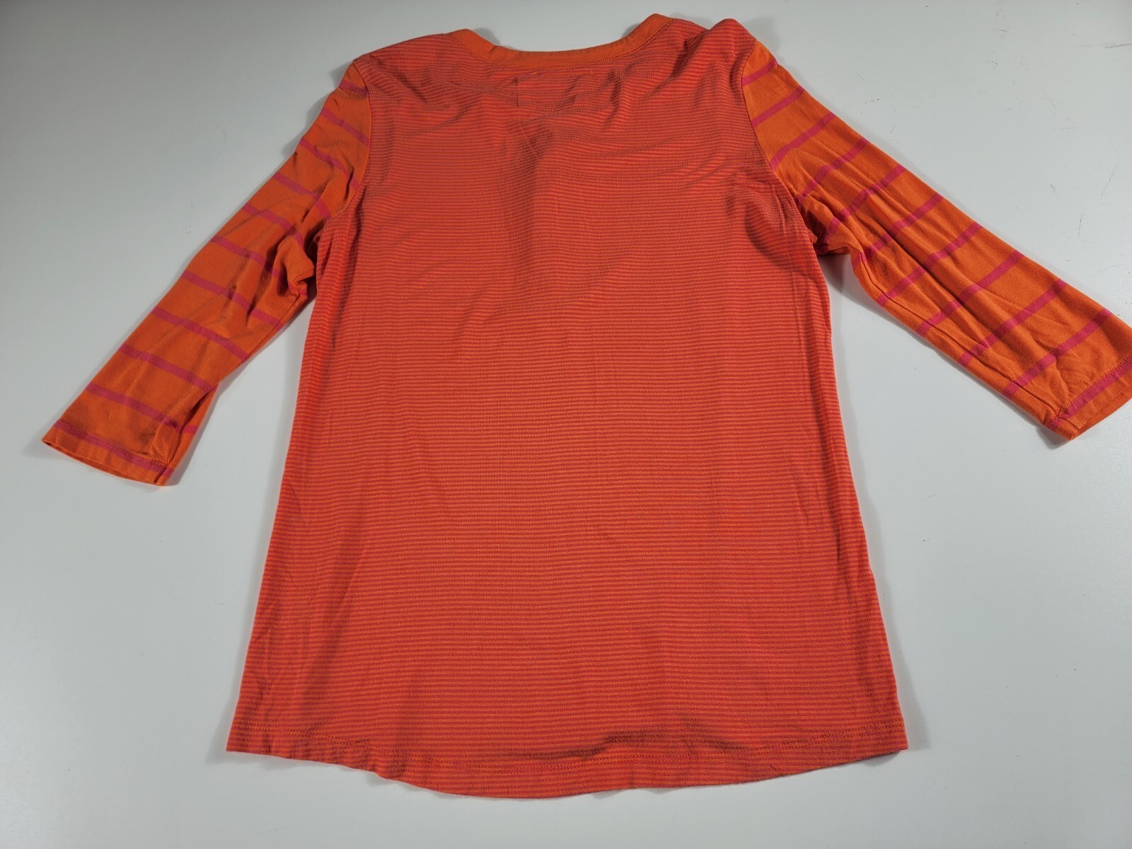 GreenSource Apparel Shirt orange and pink rayon blend striped blouse M ...