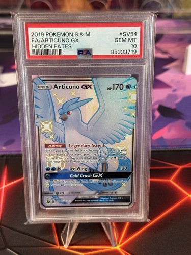2019 Pokemon Sun & Moon Hidden Fates Articuno GX SV54 PSA 10 GEM MINT ...