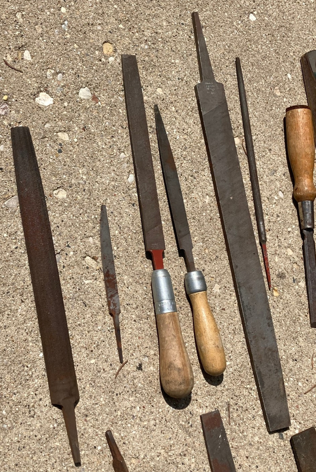 18 Pc. Vintage File, Chisel & Plane Lot Sunflower Johnson Simonds ...