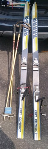 Vtg K2 Killy Compact Skis Salomon 444 Bindings + Scott Poles Beautiful ...