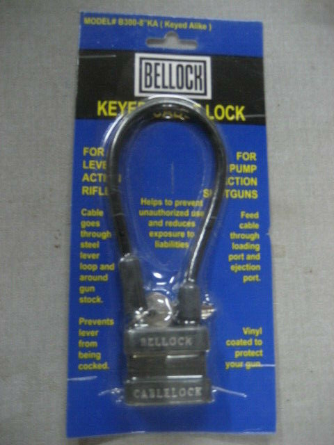 Bellock Keyed Cable Lock Model B300 8"ka Vinyl Coat for Lever Action ...