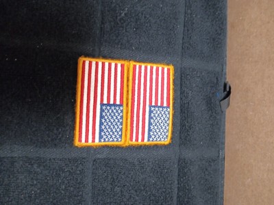2 - MILITARY PATCH HOOK AND LOOP COLORED AMERICAN US FLAGs REVERSE FOR ...