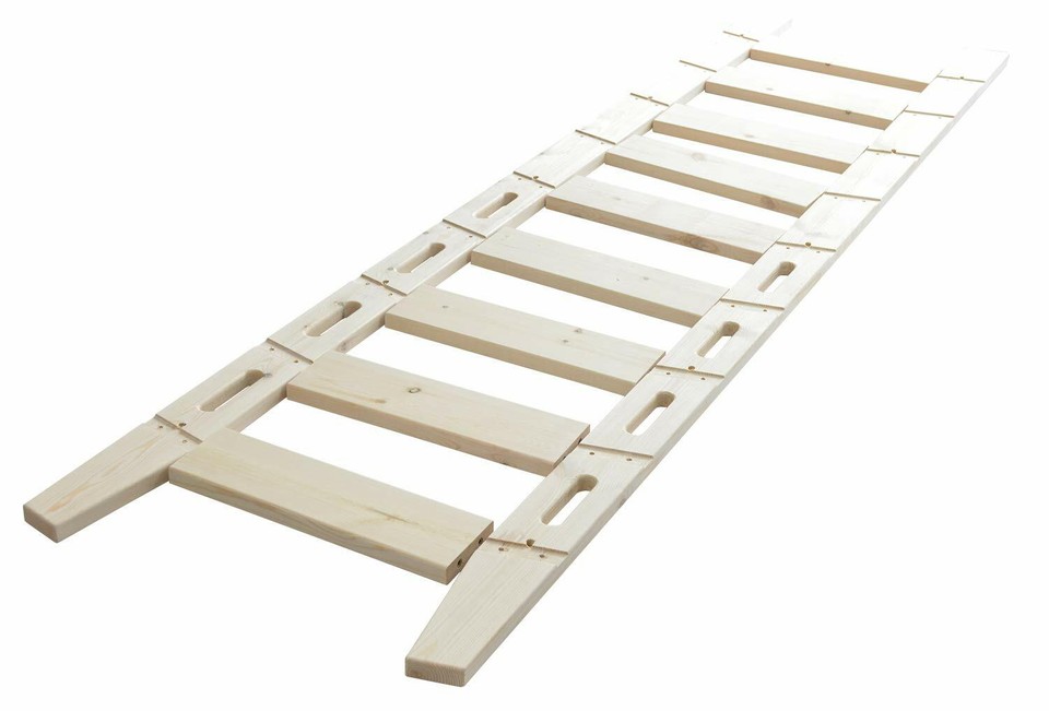 DIYHD Knotty Pine Wood Sliding Library Ladder | eBay