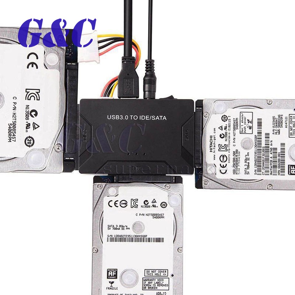 USB 3.0 to 2.5/3.5/5.25 IDE SATA Drive Adapter HDD Transfer Converter ...