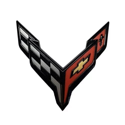 2020-26 Corvette C8 Front Fascia Emblem 85815627 Carbon Flash Genuine ...