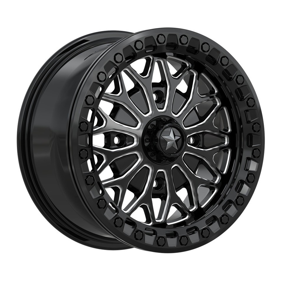 MSA Bolo Beadlock 15" Wheels Black +10mm 32" Mongrel SQ Tires Textron ...