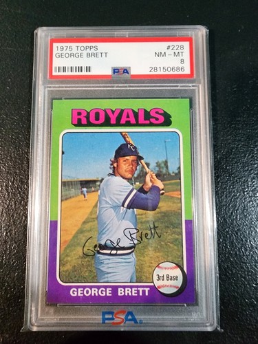 1975 Topps 228 George Brett RC HOF Rookie Card PSA 8 NM/MT Kansas City ...