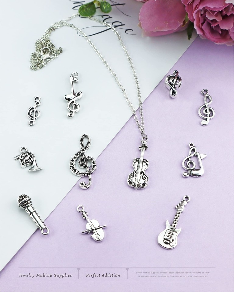 70 Pcs Music Charms Musical Instrument Notes Symbols Pendants for ...