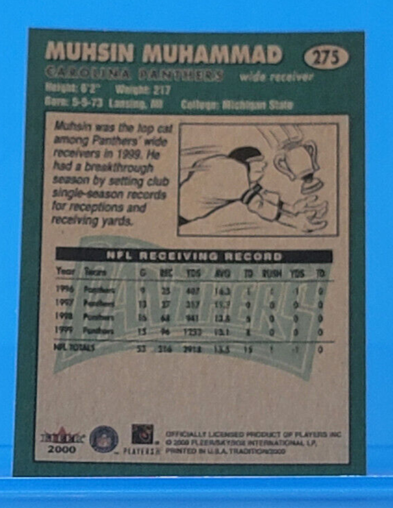 Muhsin Muhammad, WR - Fleer-Tradition / Skybox - Panthers, 2000 - #275 ...