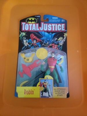 NEW TOTAL JUSTICE LEAGUE ROBIN 1996 VINTAGE KENNER DC BATMAN ACTION ...