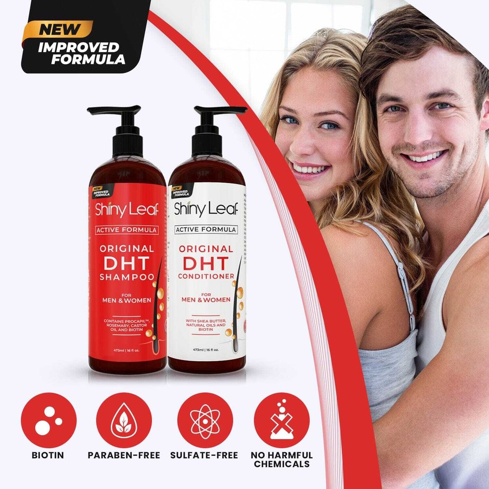 DHT Blocker Anti Hair Loss Shampoo and Conditioner set with Biotin (2 x ...